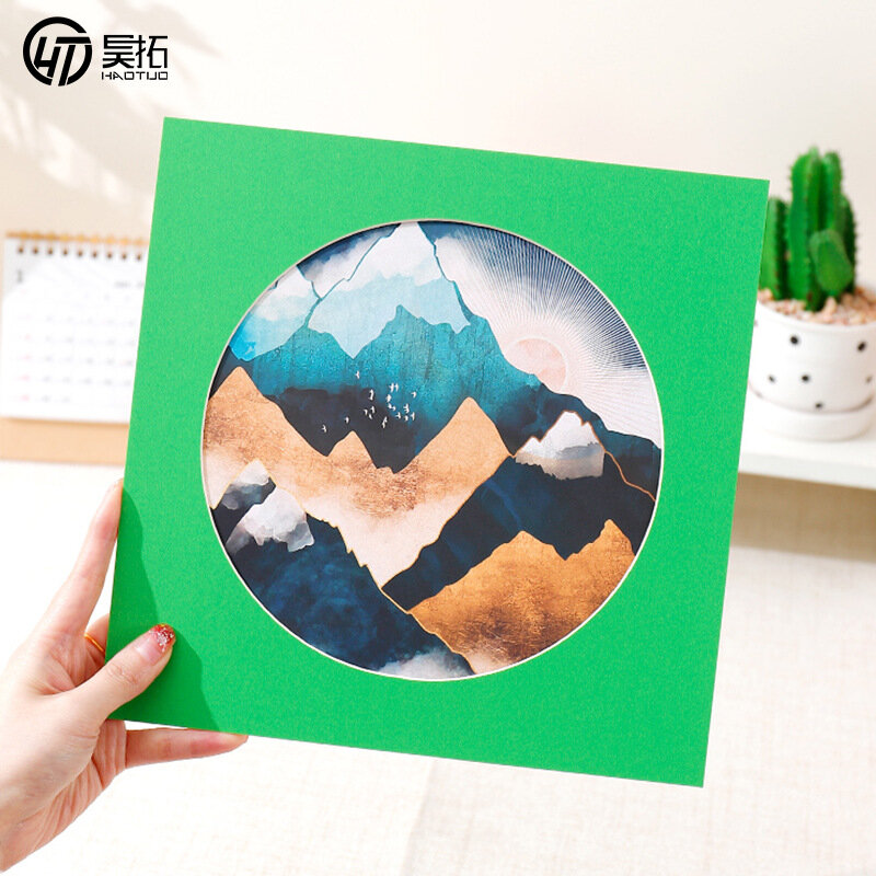 Простая картонная рамка для картин, круглая рамка для вырезок из бумаги, рамка для детских рисунков, акварели, масляной живописи, каллиграфии, китайской живописи.