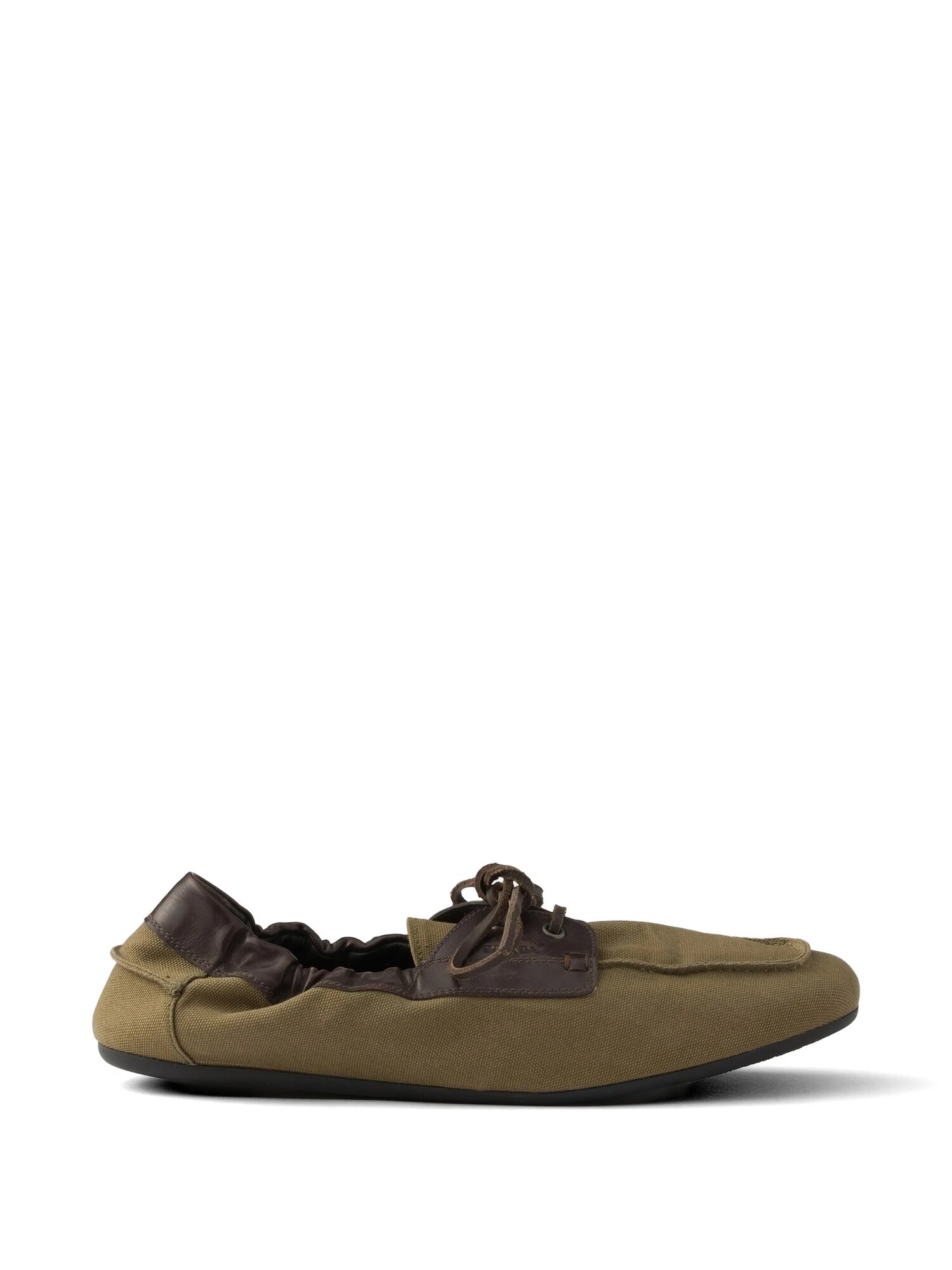 Туфли Shuffle aged canvas and leather boat shoes 