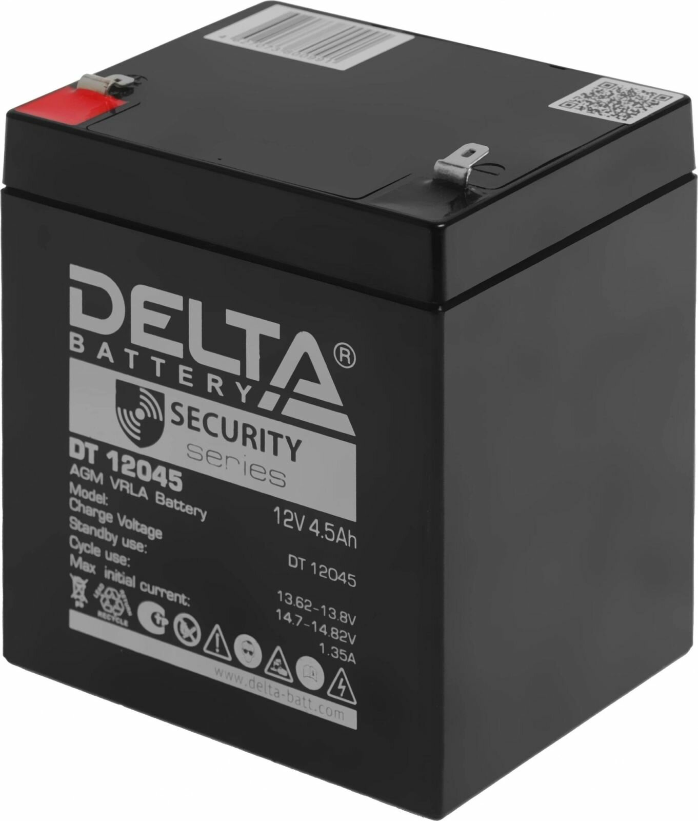 Батарея для ИБП DELTA 12 В, 4,5 Ач, клеммы F1, 70х107х90 мм (DT 12045)