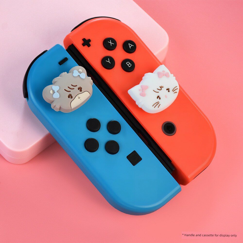 Силиконовые заглушки для Joy-Con Switch с бантом, 2 шт. защитные аксессуары для контроллеров Nintendo NS