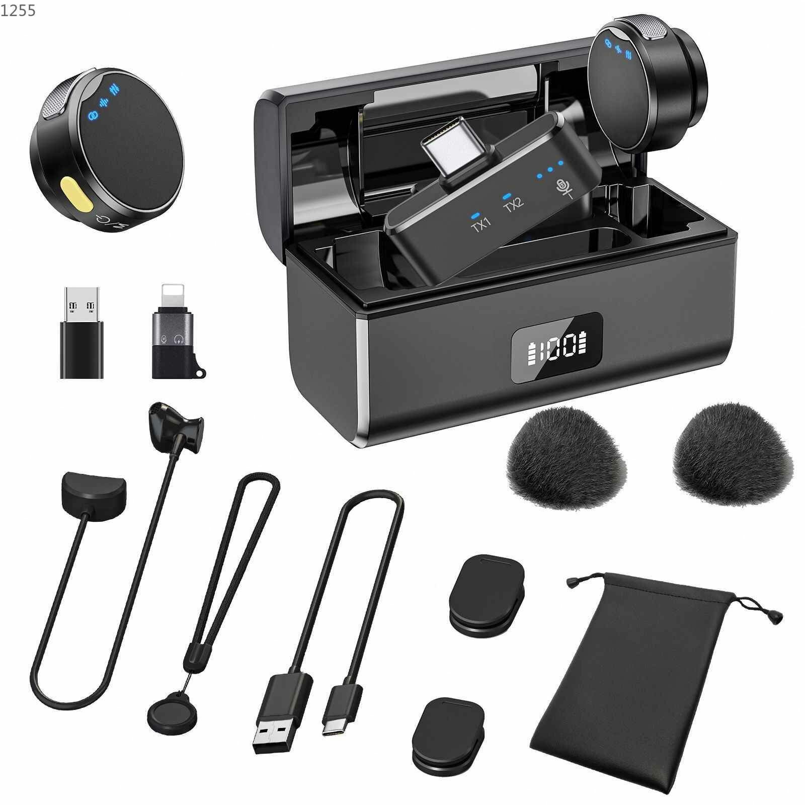 Беспроводной петличный микрофон, зарядное устройство, шумоподавление, магнитный петличный микрофон, для студийной записи, для Android IOS, для прямой трансляции