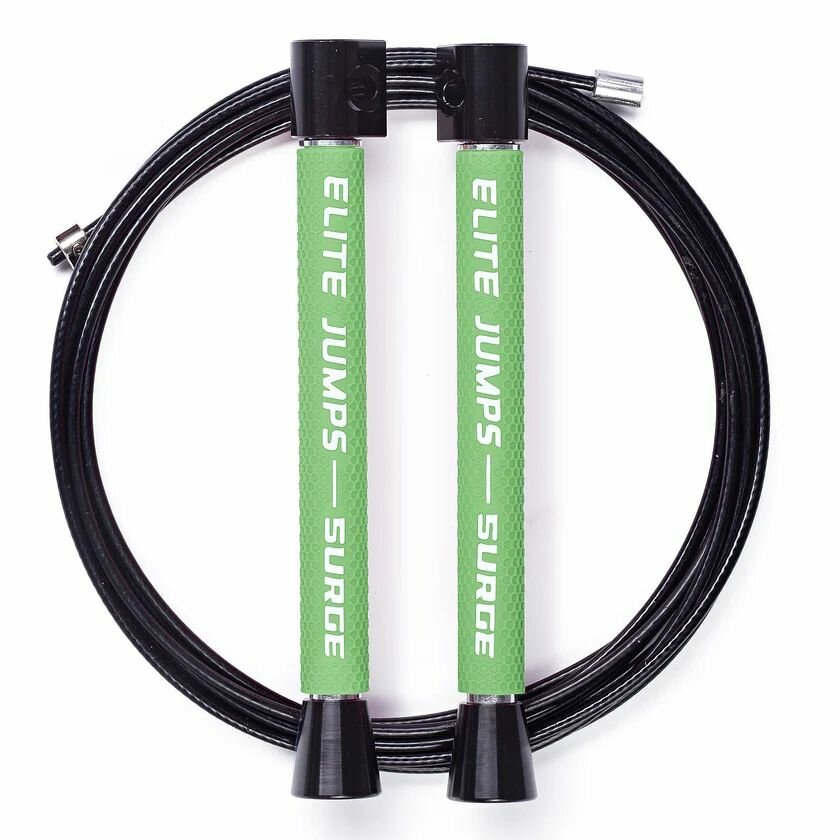 Elite Jumps, Surge 4.0, скакалка для скоростных прыжков и трюков, Speed Jump Rope, неоново-зеленая