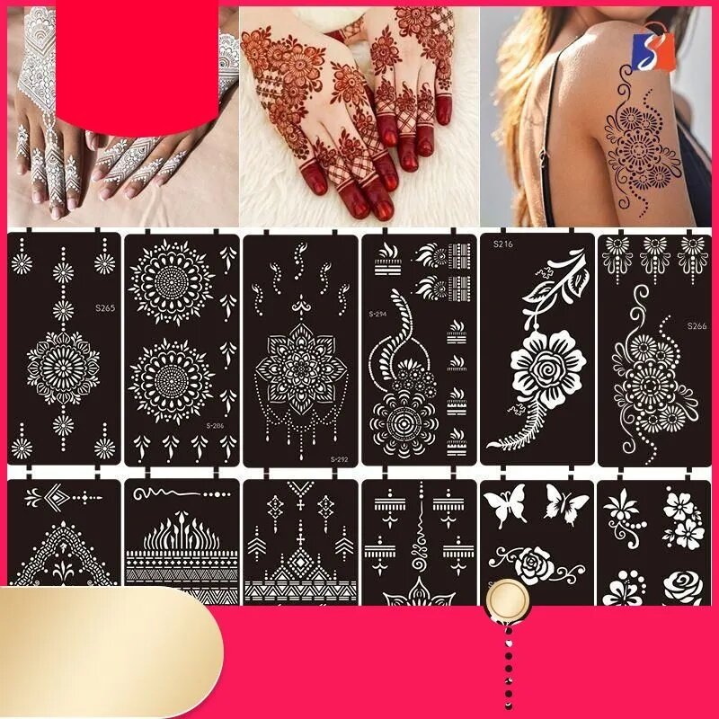 Временная татуировка трафареты для тату набор многоразовых наклеек для тела