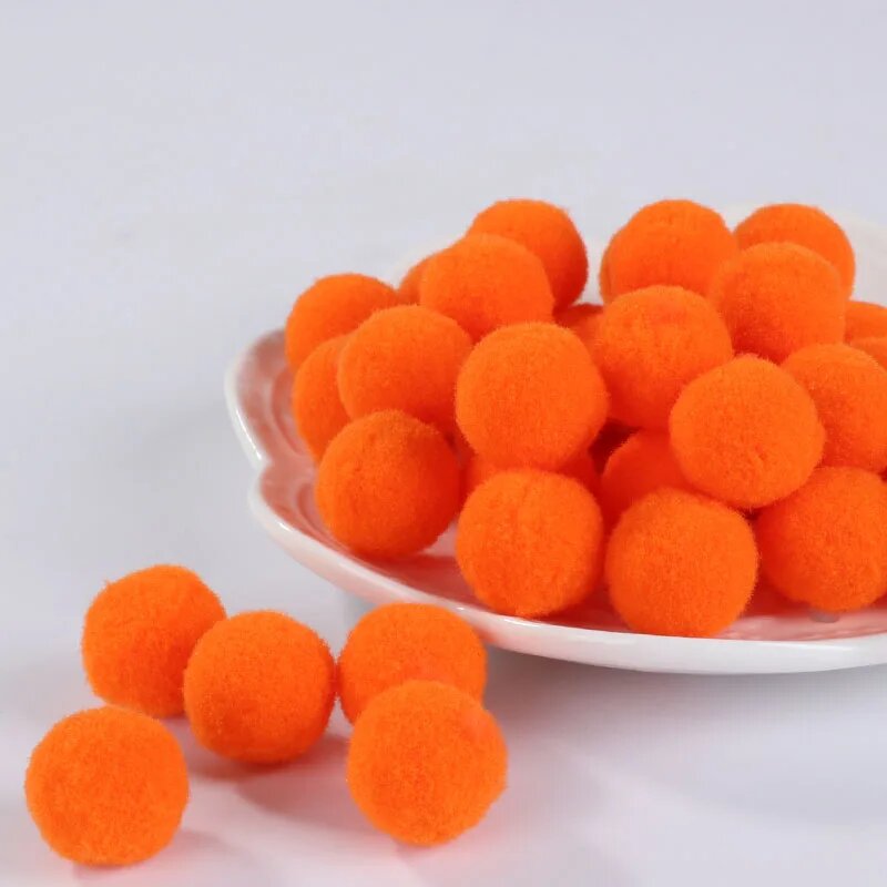 Оранжевые помпоны 30 мм, 10 шт, цвет 40 Orange