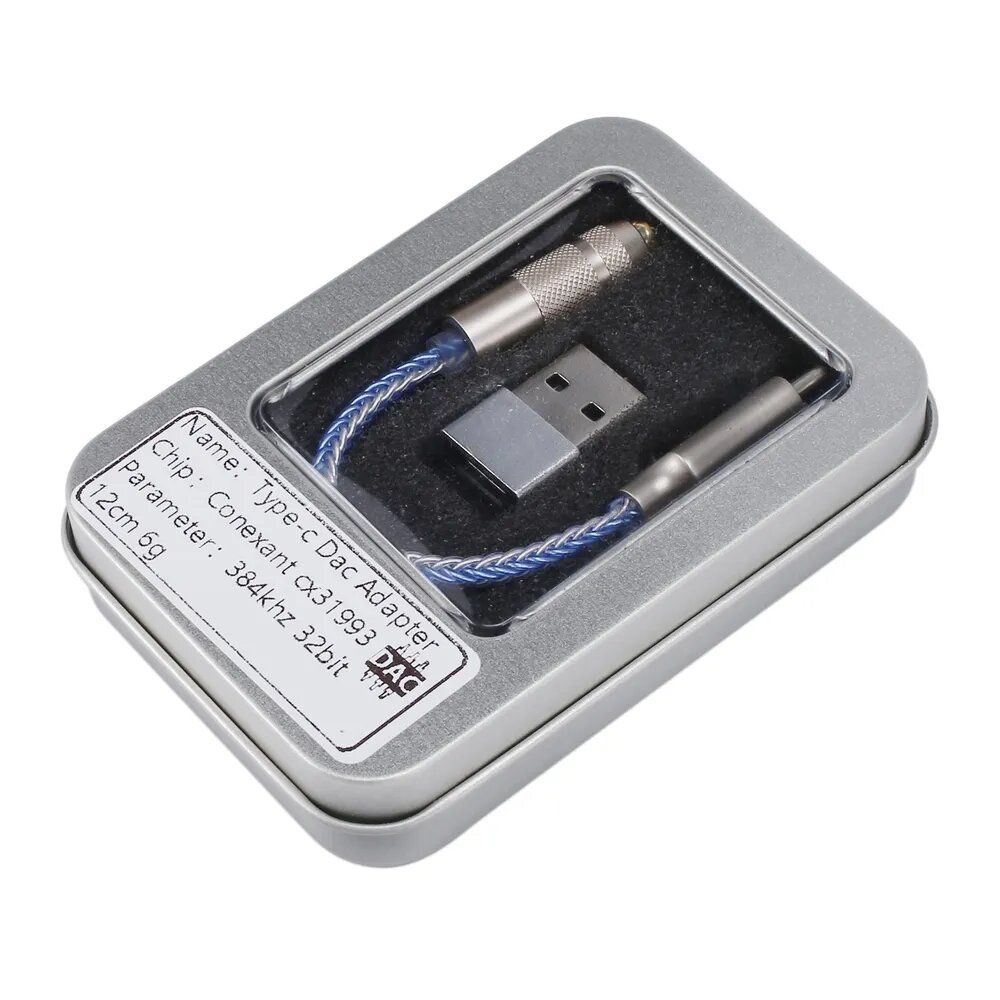 Кабель для декодирования звука CX31993 USB Type C DAC для наушников с усилителем ЦАП