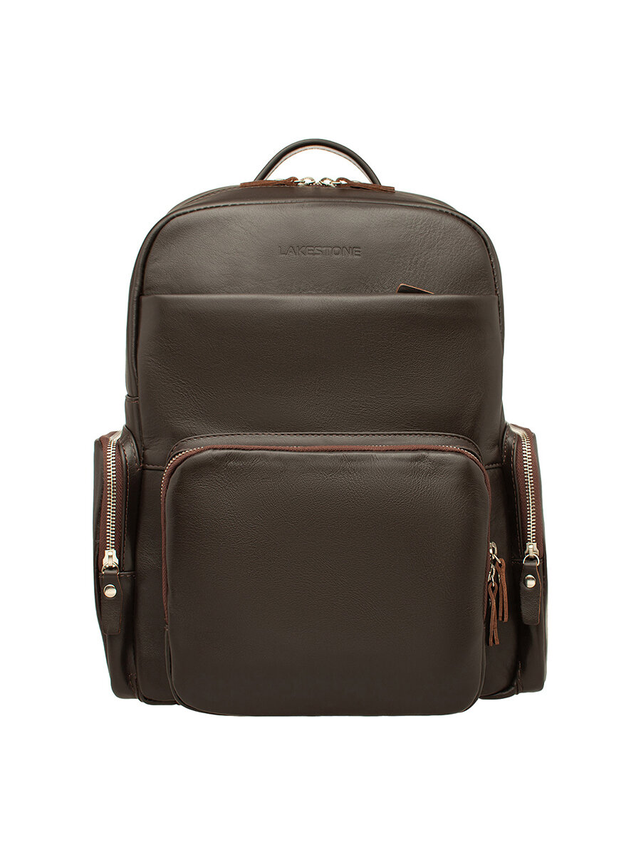 Рюкзак LAKESTONE Barford Brown, мужской, 100% кожа, отделение для ноутбука