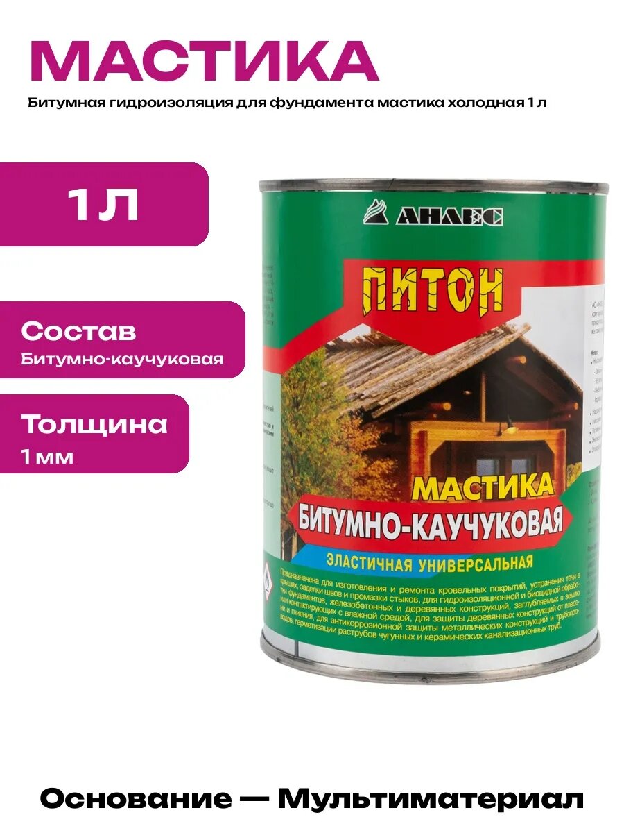 Средство для гидроизоляции фундамента и бетонных изделий 1 л