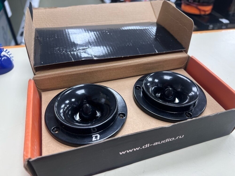 Динамики рупоры автомобильные твитеры 98мм пара DL Audio Gryphon Lite TW-01 V.2, 80Вт Б/У уценка