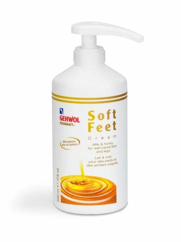 Gehwol - Fusskraft Soft Feet Cream Milk and Honey Крем для ног с гиалуроновой кислотой Молоко и мед 500 мл