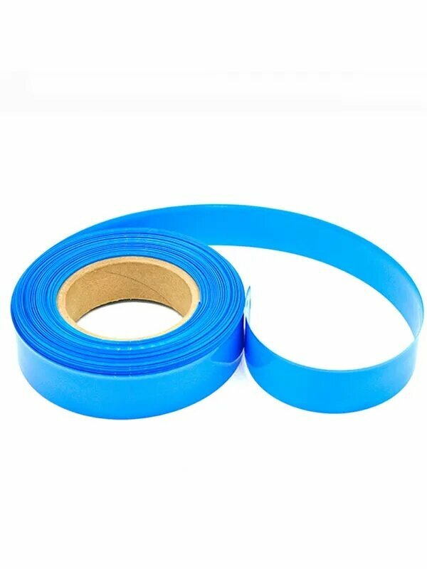 Термоусадочная трубка из ПВХ синего цвета шириной 50 мм (20 м)