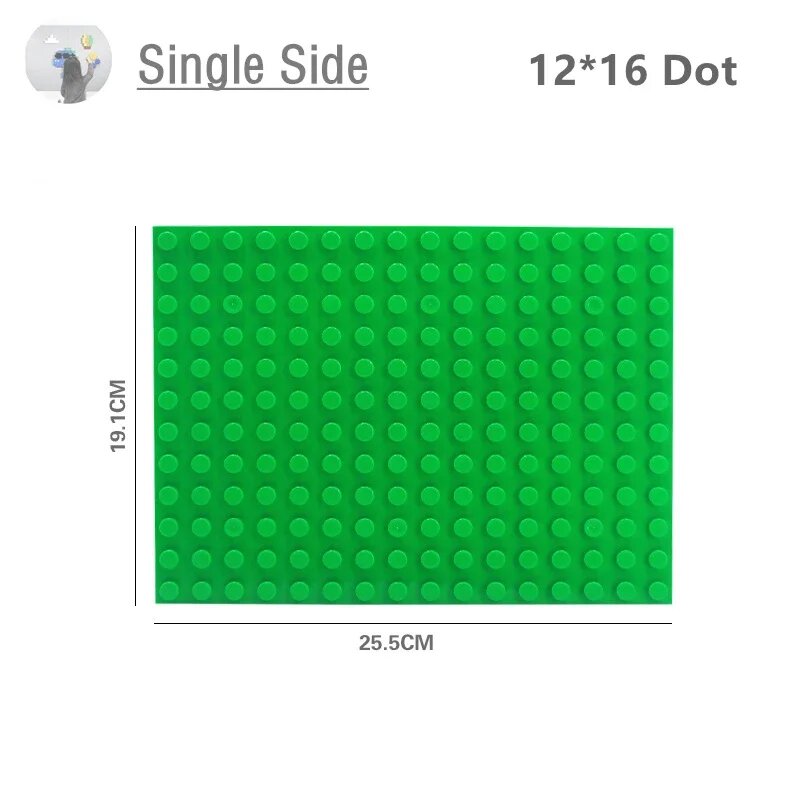 Большая пластиковая пластина LEGO 12x16 Dot Green