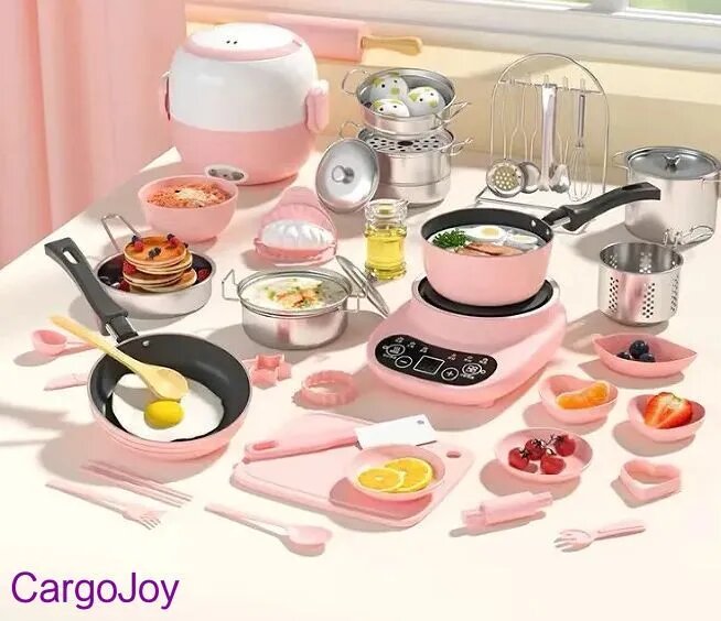 Детская розовая мини-кухня, набор для настоящей кулинарии, креативные подарки