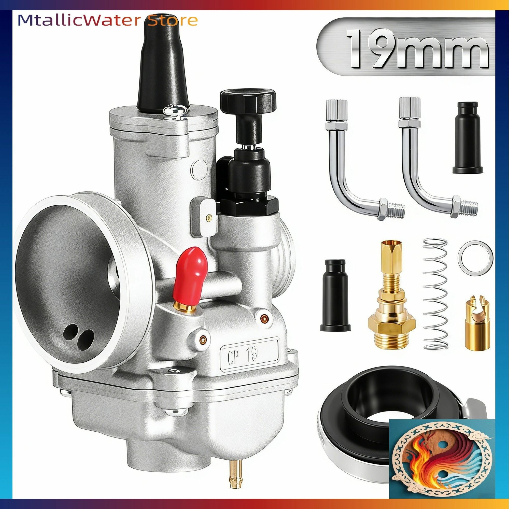 19mm Карбюратор Polini CP, 15-24мм, для мотоциклов, кросса, ATV, UTV