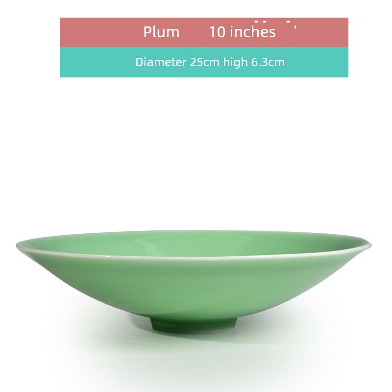 Керамическая миска Longquan Celadon сливового оттенка 10 дюймов для супа и лапши, 1 шт