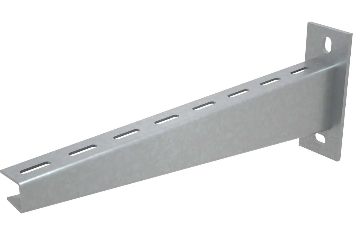 Сварная усиленная консоль КМ 300 мм LO14417 KSU300 из нержавеющей стали AISI304 с гальваническим покрытием и гальванической опорой для тяжелых нагрузок на вертикальных поверхностях.