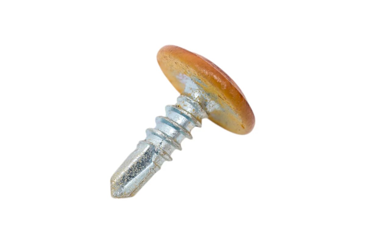 Саморез Daxmer ПШС 4,2x13 мм орех с прессшайбой и сверлом для крепления тонколистового металла к деревянным и пластиковым основаниям