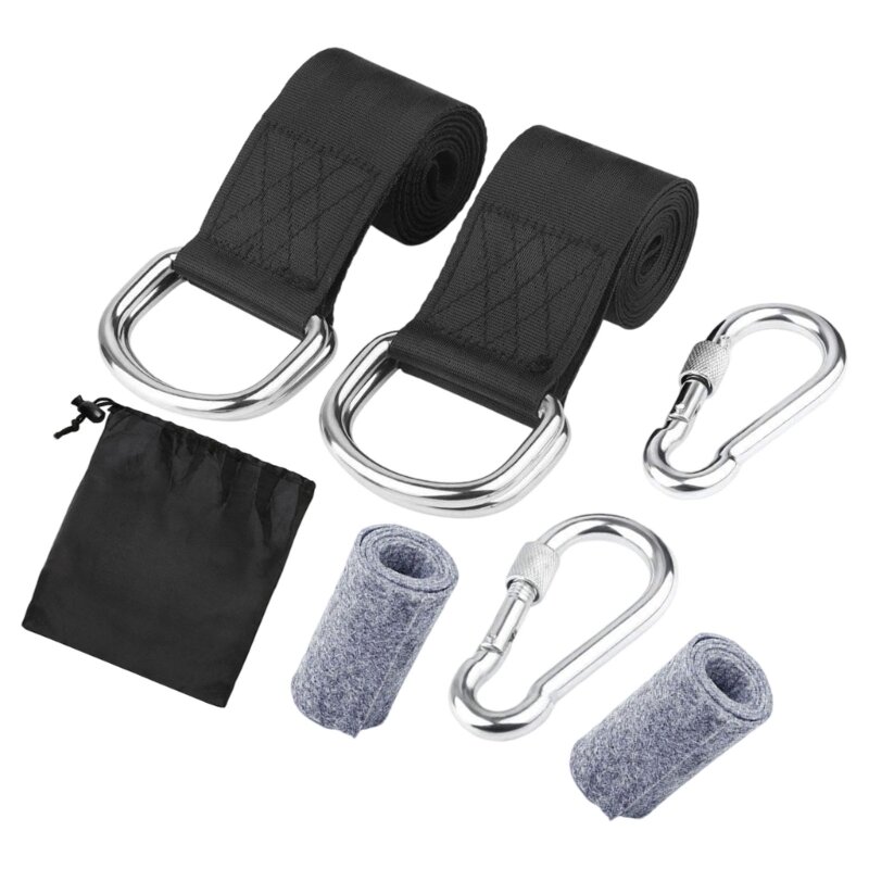 Сверхмощный Подвесной набор Для Качелей Для Использования на открытом Воздухе И В помещении С Регулируемым Ремнем И Надежными Металлическими Креплениями Для Гамака