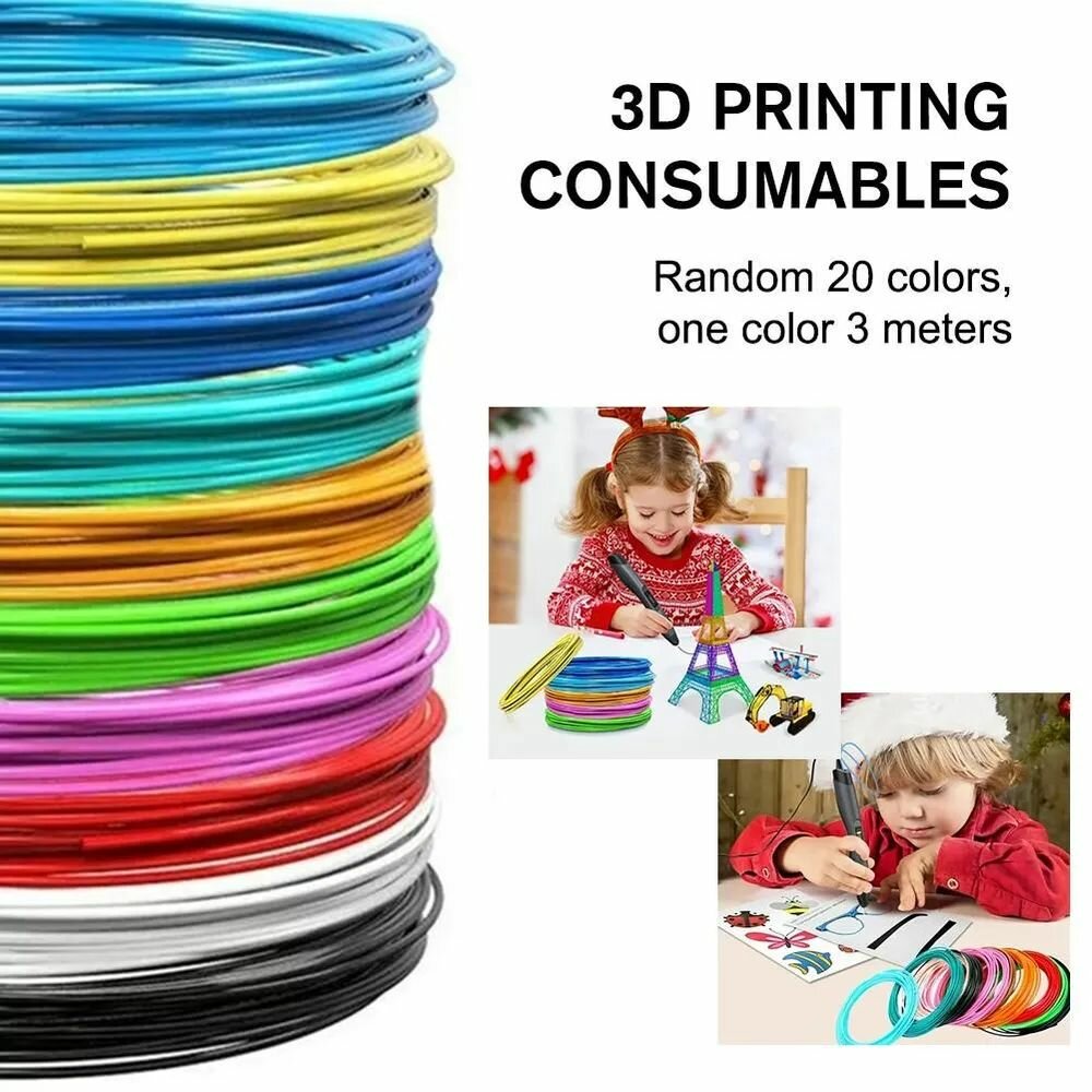 Пластик для 3D ручки, PLA набор из 20 цветов.