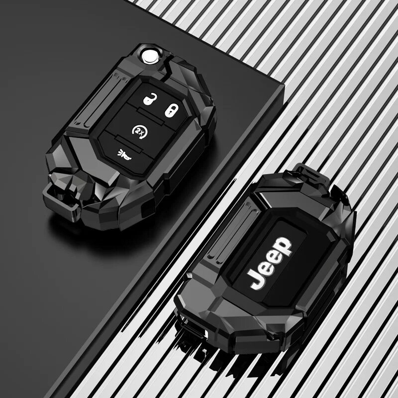 Чехол для ключей Jeep для Gladiator Wrangler Compass Freedom Light Freedom Drive Commander - Черный рыцарь из цинкового