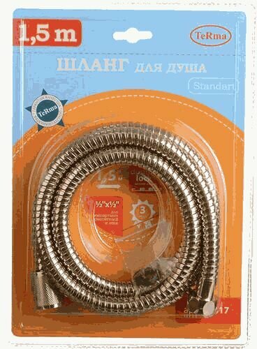 Melodia della vita Шланг для душа / STANDARD GOLD 1/2*1/2 нерж. d14мм, L150см, 2-й зажим 34527