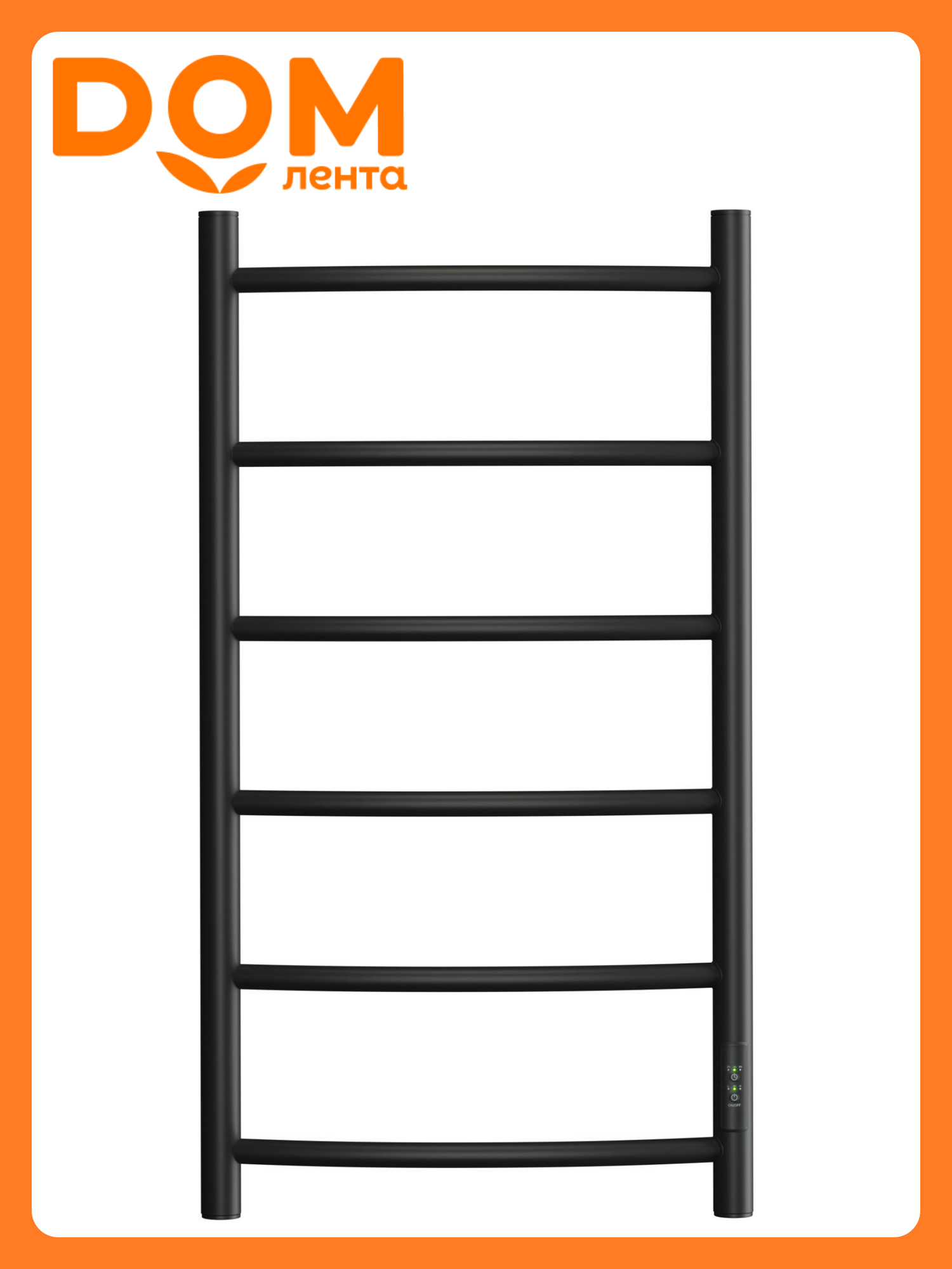 Полотенцесушитель Point Афина 6 перекладин 400 х 800 электрический черный диммер справа