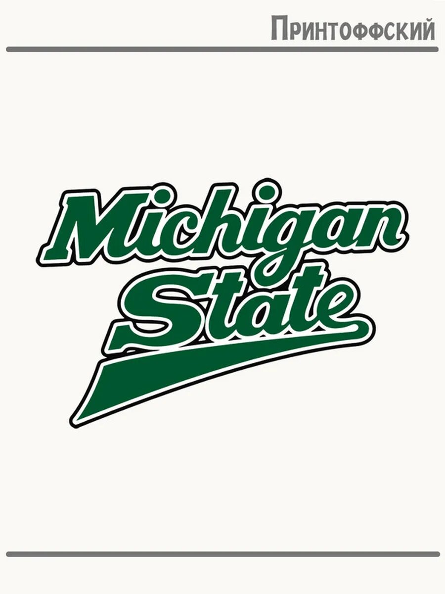 Термонаклейка для одежды и аксессуаров DTF-печать надпись michigan state мичиган