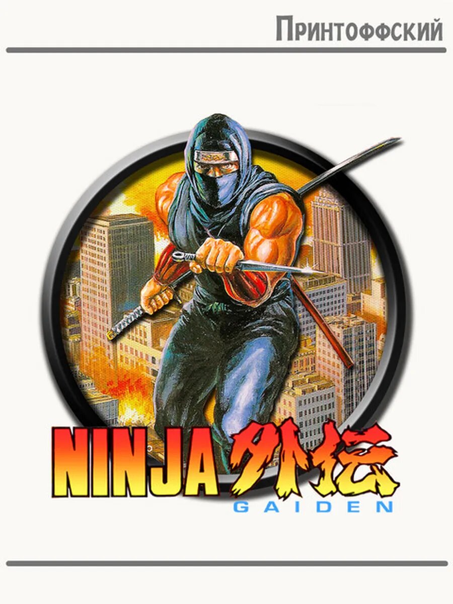 Термонаклейка для одежды и аксессуаров DTF-печать ниньзя гайден ninja gaiden