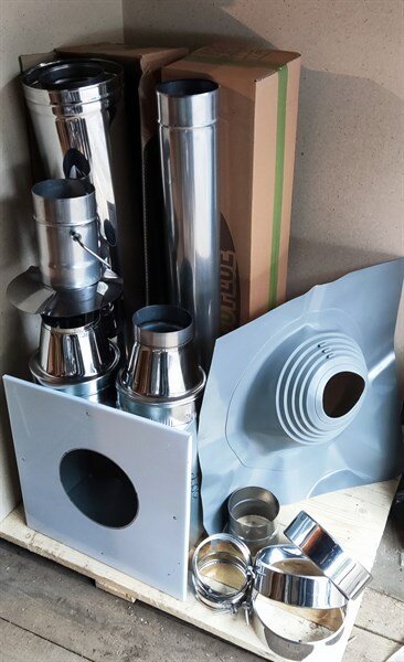 Дымоход 3 м. п. ECO FLUE 430 AISI 409 1 мм. двухконтурный, нержавеющая сталь