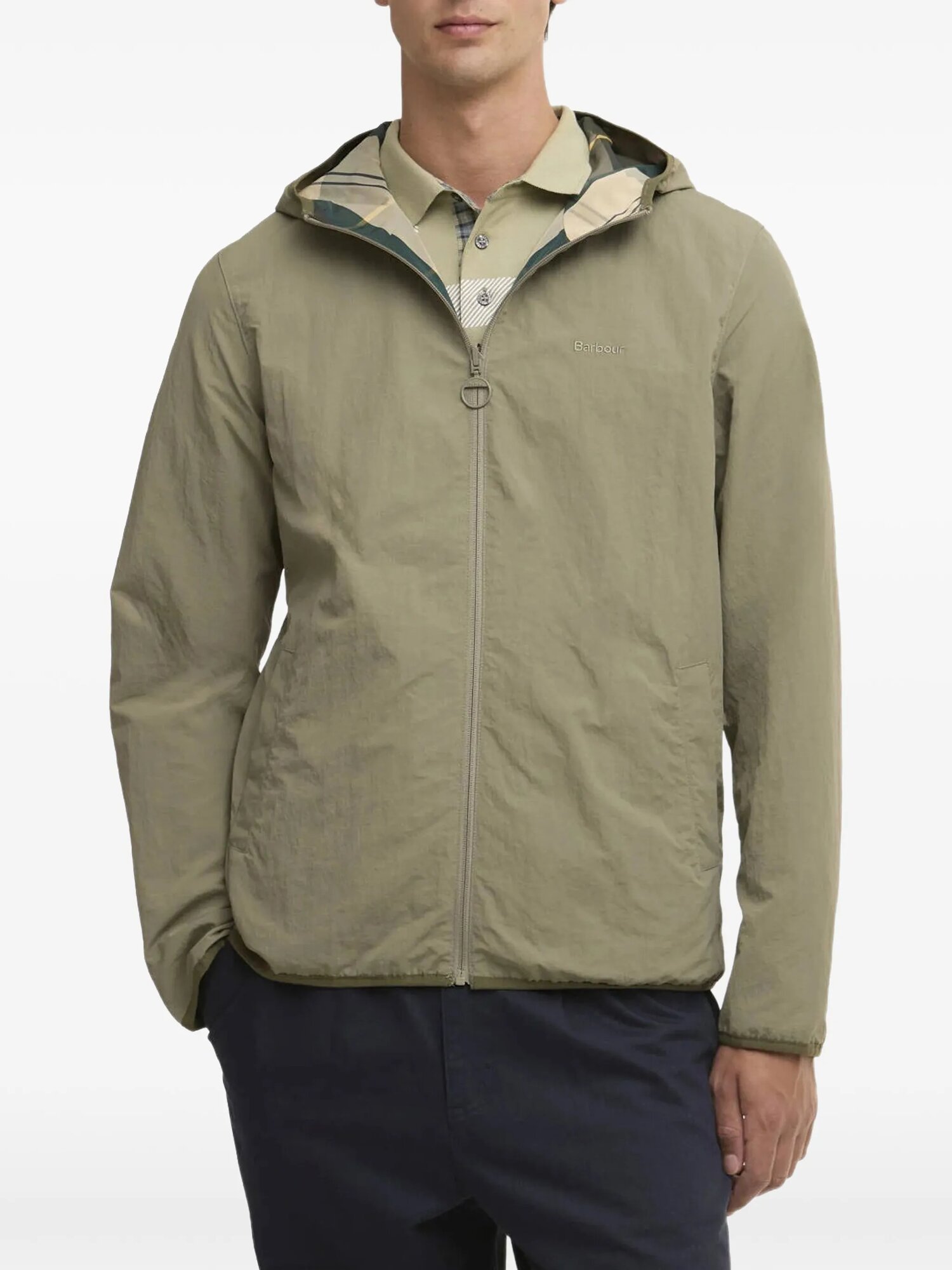 Куртка Barbour Hooded zip-up jacket, размер 42, green — фото 1