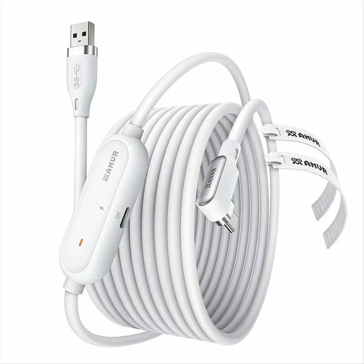 AMVR VR-кабель 18W перезаряжаемый для Quest 3/3S/2/Pro — USB 3.0 до 5 Гбит/с, быстрая зарядка в игре, ходьба до 5 м