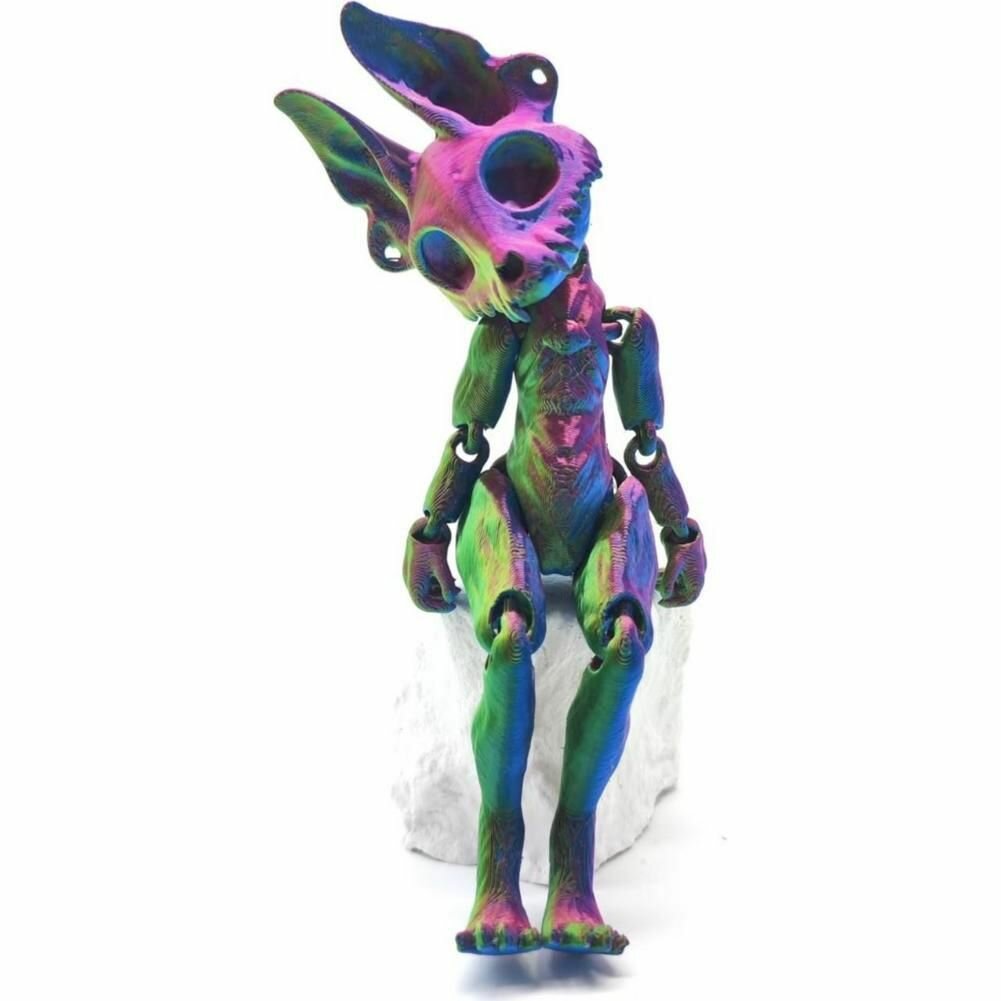 Фигурка кошки с черепом, напечатанная на 3D-принтере