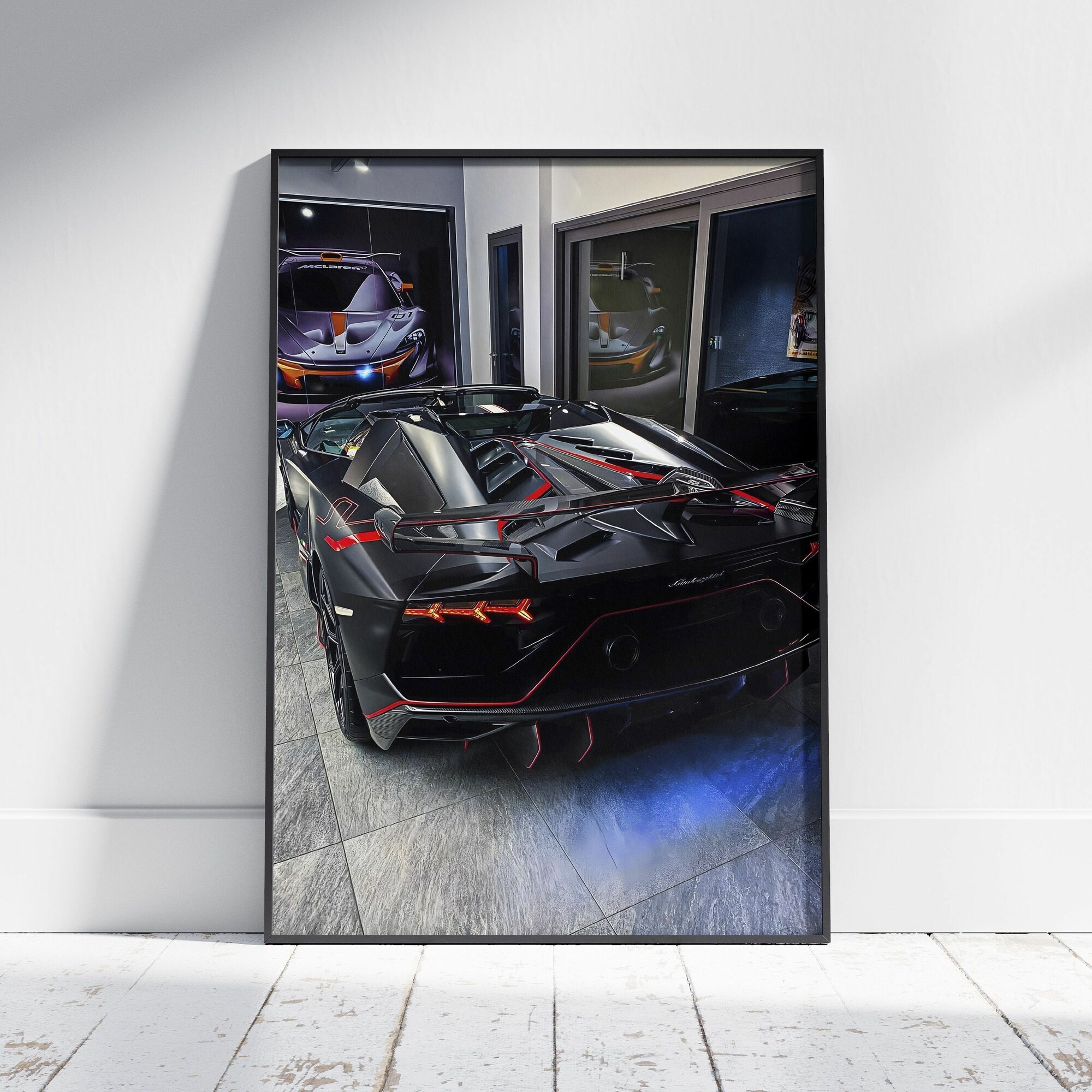 Плакат на стену для интерьера Кабриолет (Lamborghini Aventador SVJ Roadster 1) - Постер по машинам родстерам с открытым верхом формата А4 (21x30 см)