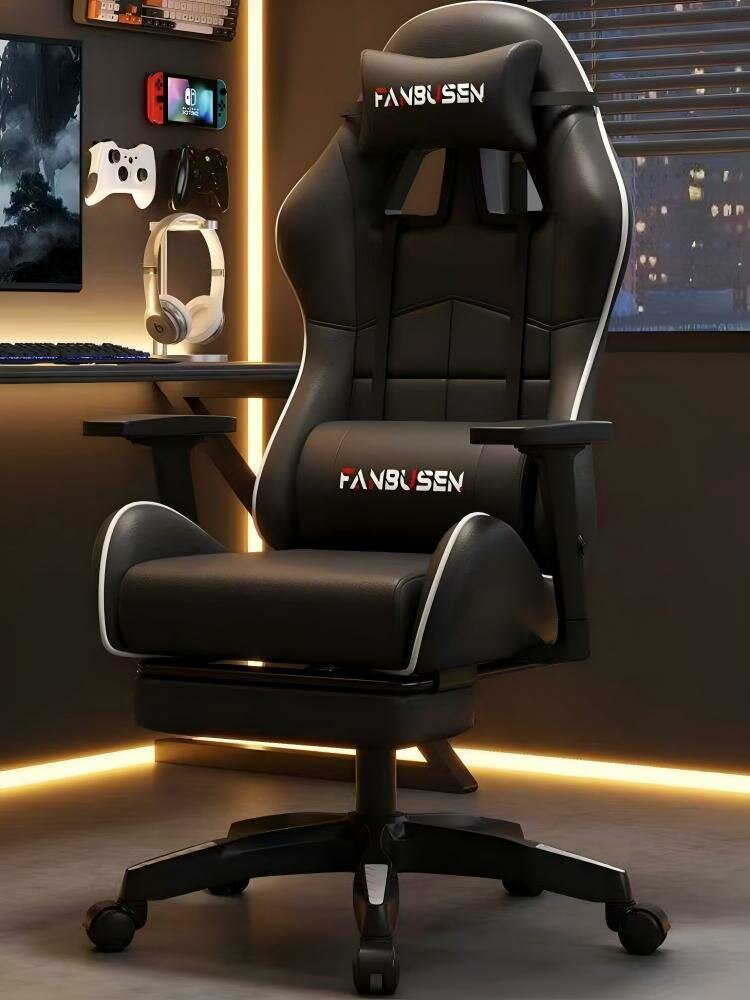 Серое тканью игровое кресло , с подголовником, металлический железный каркас, с подставкой для ног, регулируемые подлокотники, регулируемая спинка