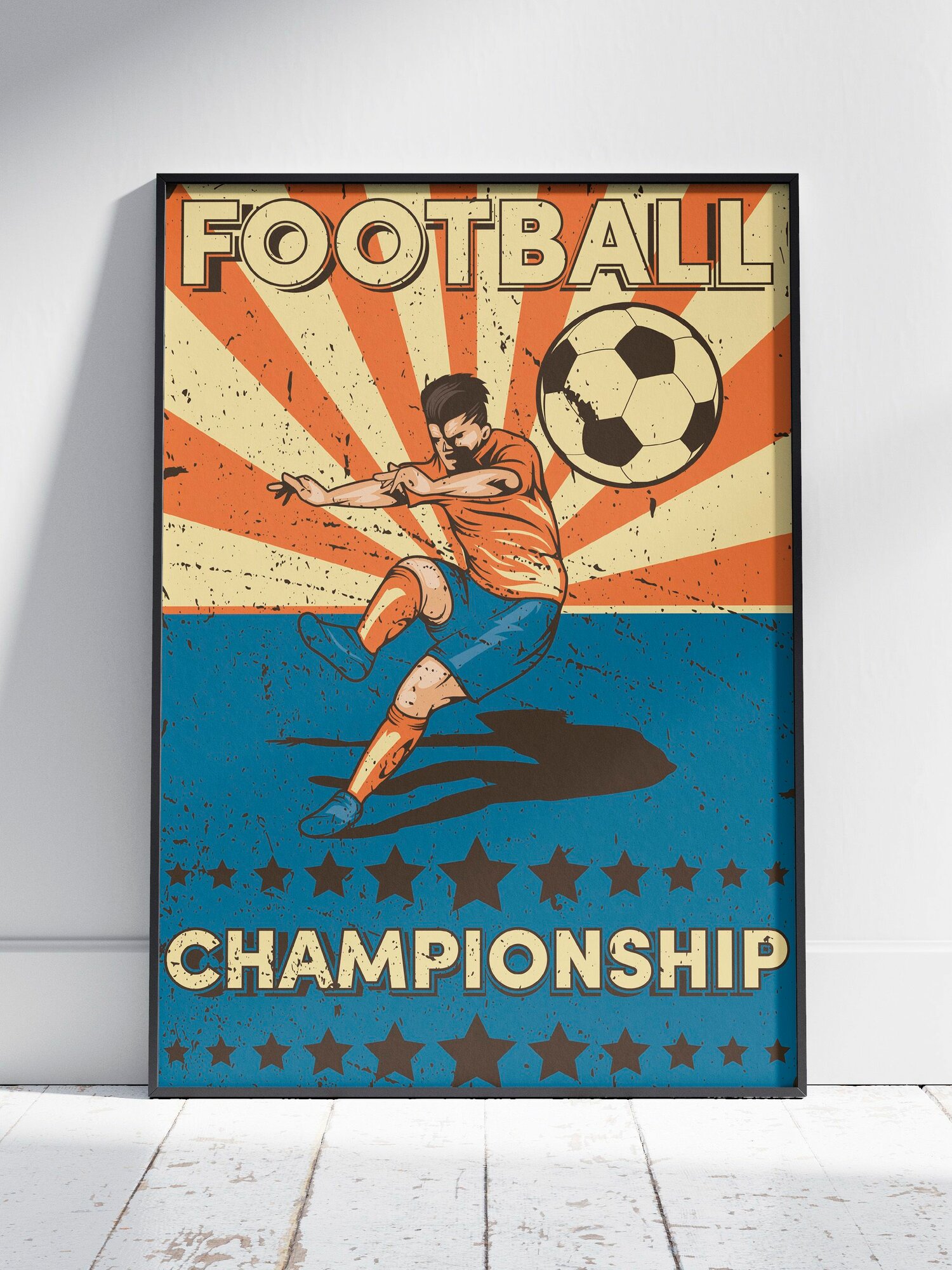 Плакат на стену для интерьера Спорт (Футбол - Soccer 3) - Постер по спорту и физической активности формата A4 (21x30 см)