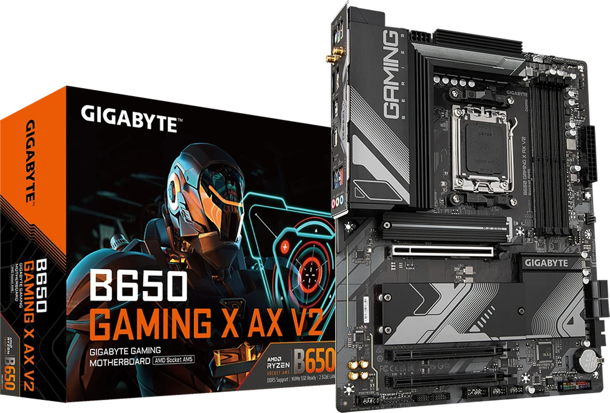 Материнская плата GIGABYTE B650 GAMING X AX V2 (AM5/AMD B650/4xDDR5/3xPCI-Ex16/3xM.2/SB7.1/Wi-Fi/BT/GLAN/DP/HDMI/ATX)