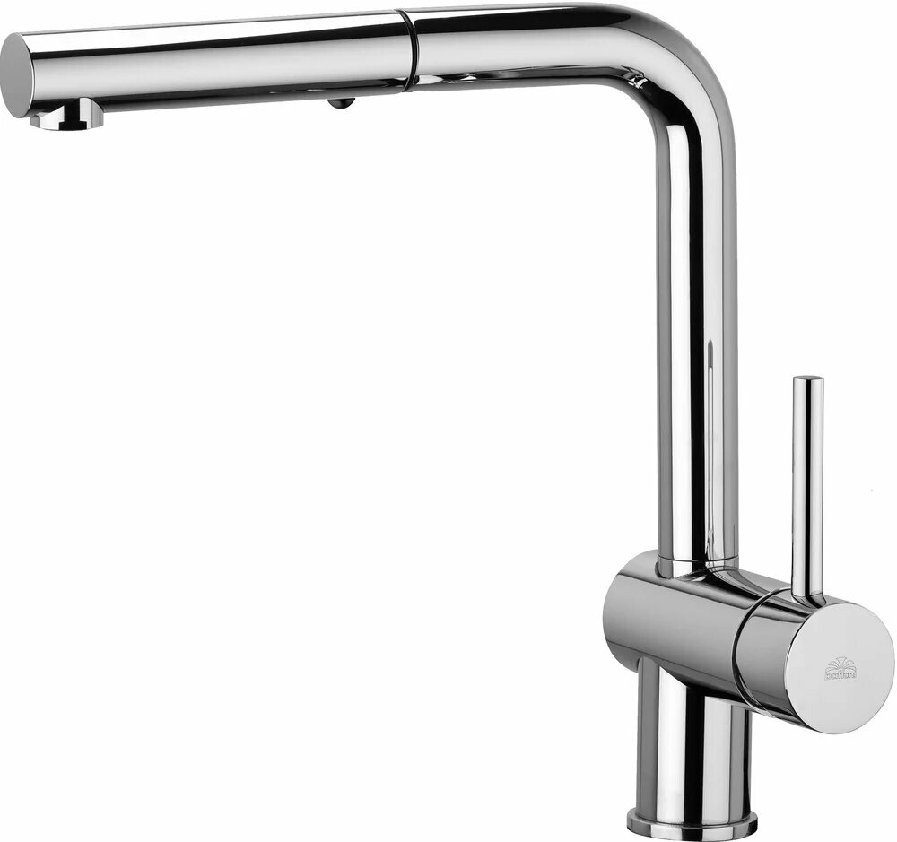 Смеситель для кухни Paffoni Light LIG285CR-MET с поворотным изливом, хром, глянцевый, однорычажный, латунный, с керамическим картриджем