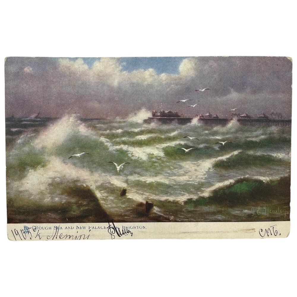 Почтовая открытка "Бурное море" 1904-1915 гг. Raphael Tuck & Sons. Великобритания