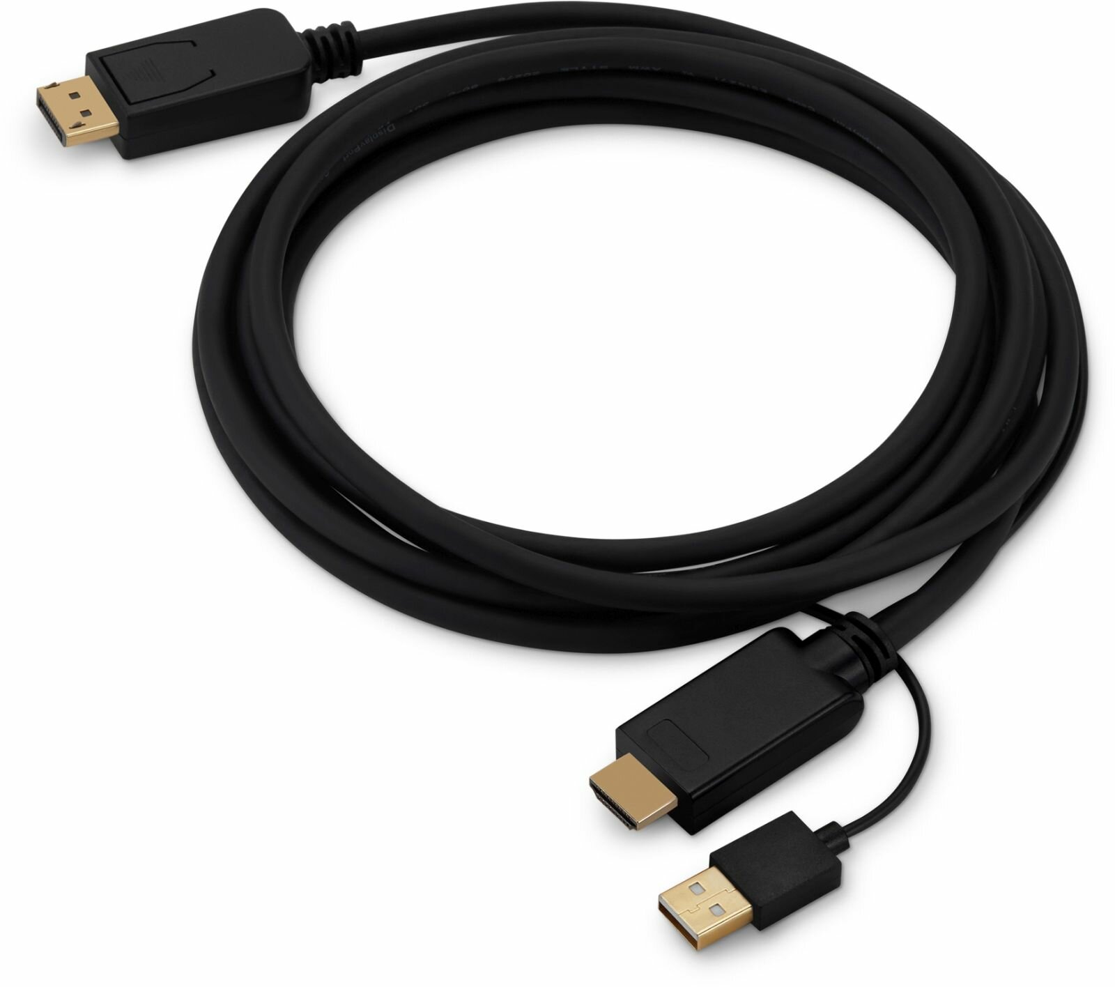 Кабель аудио-видео Buro HDMI m - DisplayPort m, 3 м, позолоченные контакты, черный (HDMI-DP-3M)