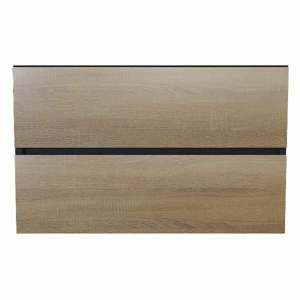 Тумба под раковину Uperwood Barsa 80 см, подвесная, черная/дуб сонома