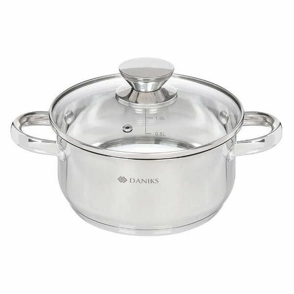 Кастрюля Daniks Оптима QS-S-18/GS-01201-18CA