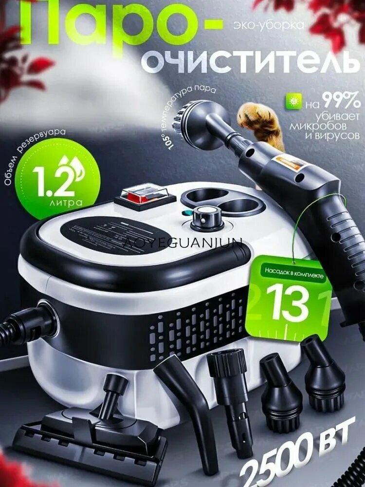 Пароочиститель 2601261008252438 2550 Вт, насадки - 15 шт