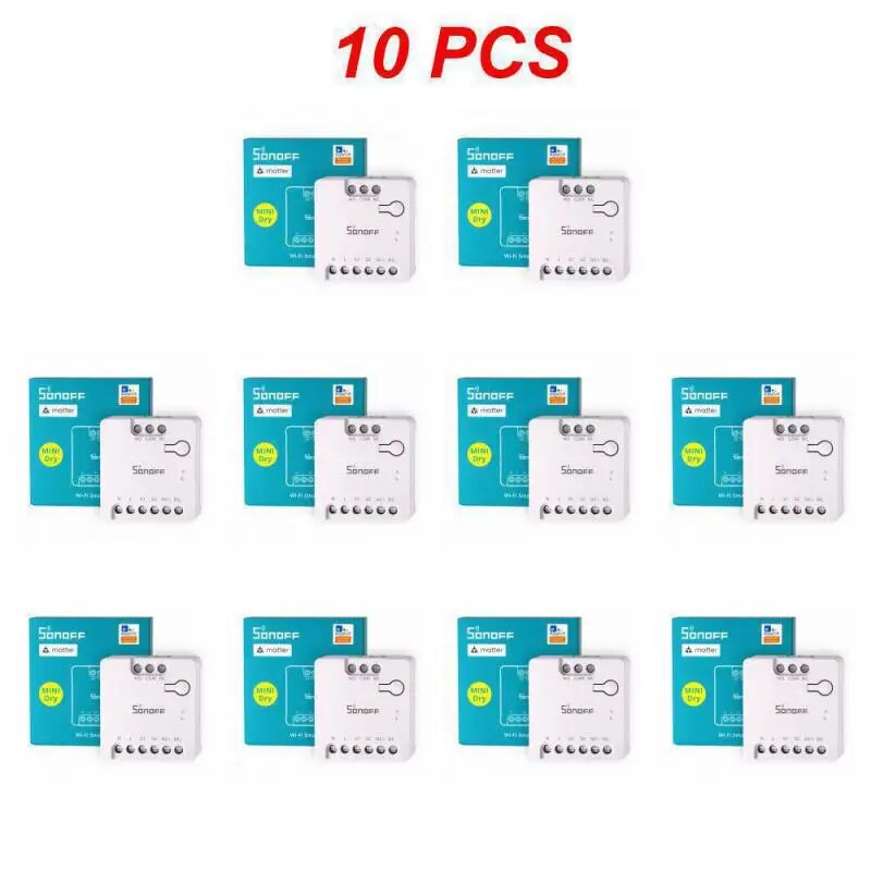 1-10ШТ SONOFF MINI-D Сухой Wi-Fi Matter Умный Выключатель Сухой Контакт Реле Вход AC/DC для Гаражных Дверей Котлов Моторов С Низким Потреблением Электроэнергии DC-10ШТ MINI-D
