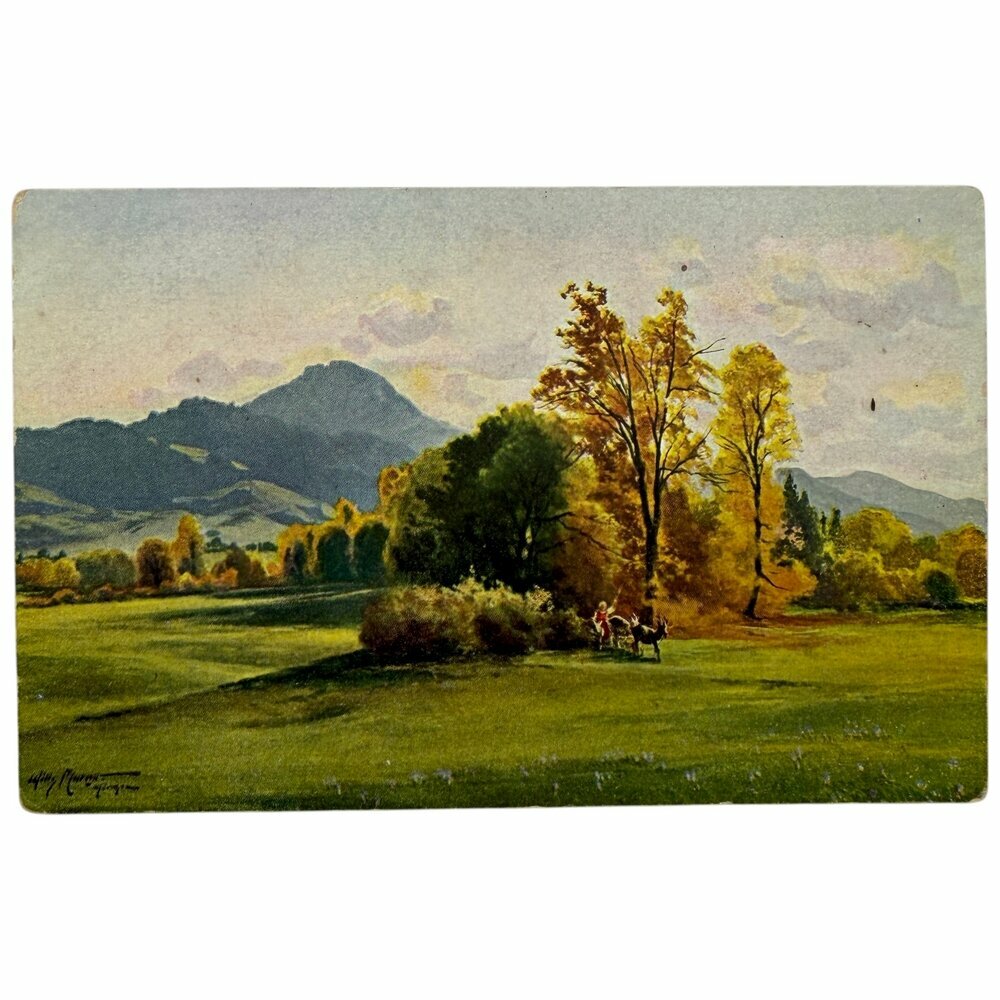 Почтовая открытка "Осенний покой у подножия гор" 1900-1910 гг. Германская Империя