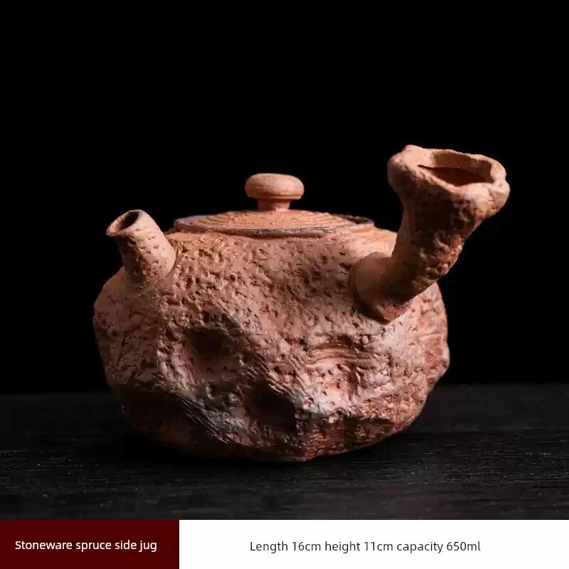 Глиняный чайник в форме облака с боковой ручкой для подлинного заваривания чая, ручная керамическая посуда