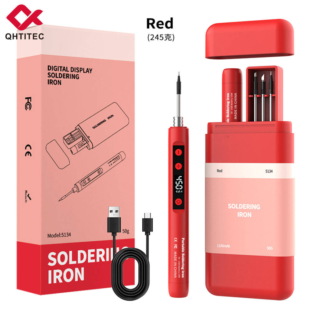 Паяльник JCD USB-5134, с регулировкой температуры, встроенный аккумулятор, набор паяльных инструментов