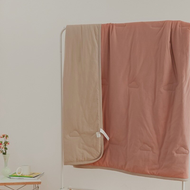 Двухцветное летнее одеяло Фиолетово-розовый, 150x200 см, 0.75 кг, хлопок и Тенсел, легкая ткань