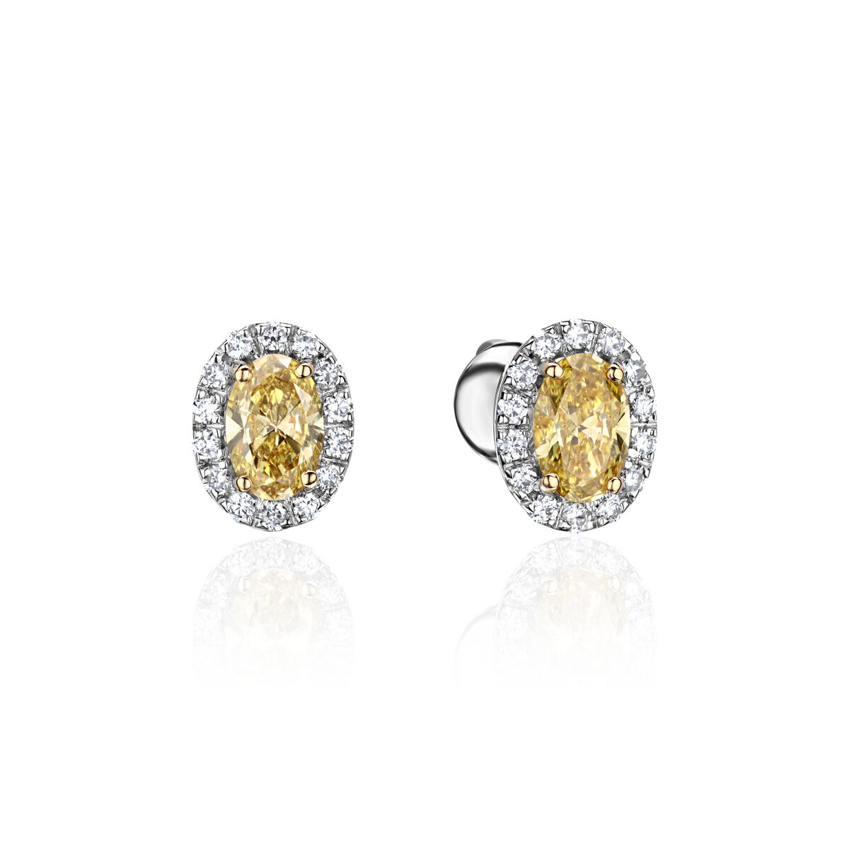 Серьги, комбинированное золото, 585 проба