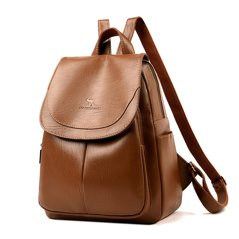Рюкзак Superior Soft Leather, женский, искусственная кожа, мягкий, однотонный, желтый