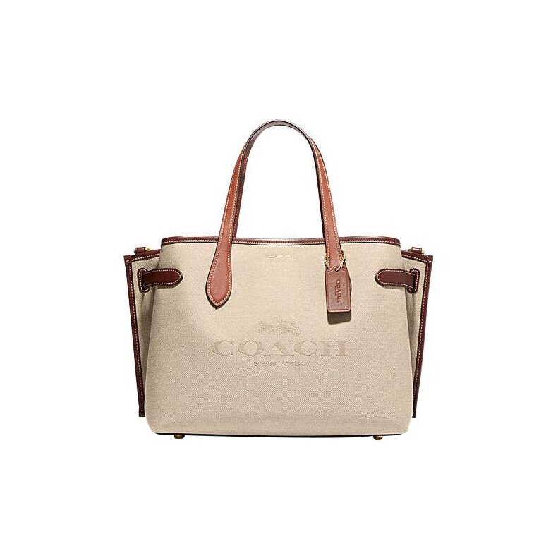 Сумка Coach, фактура тиснение, бежевый