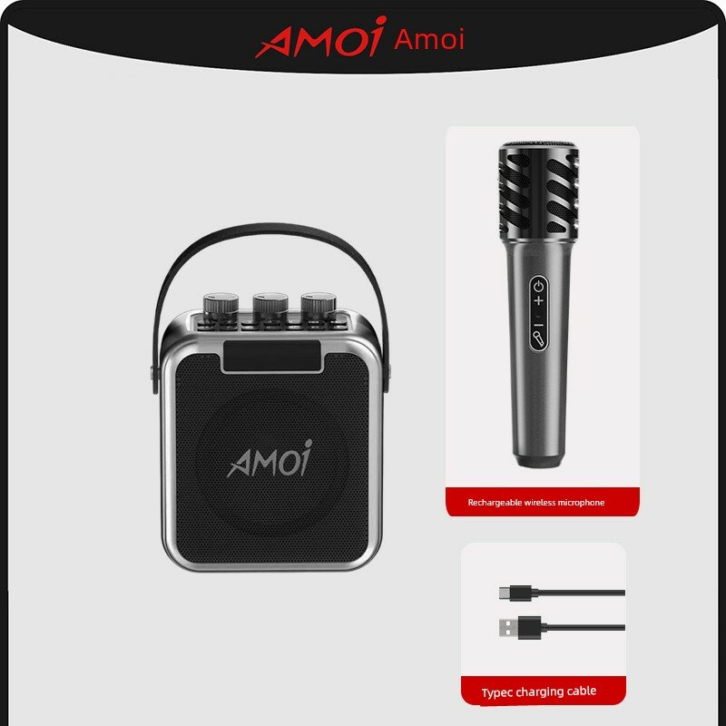 Караоке-колонка Amoi/Xiaxin M1 с микрофоном, беспроводная Bluetooth, для домашнего караоке и семейного KTV Пистолет